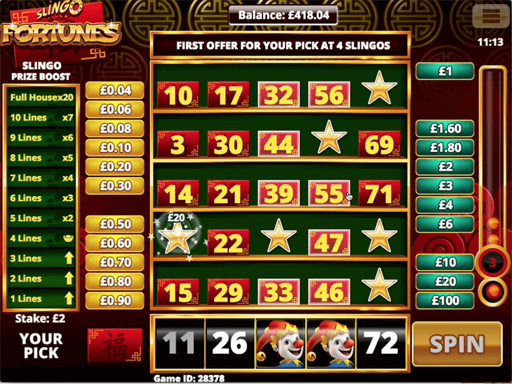 Slingo Fortunes Slots | Play Online Bingo | Barbados Bingo